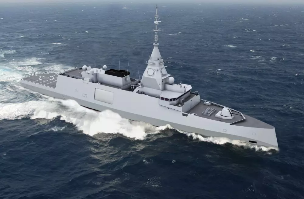 Futūristisks nākotnes fregates franču flotes vai kas ir fregāti, piemēram, Belharra (FTI)