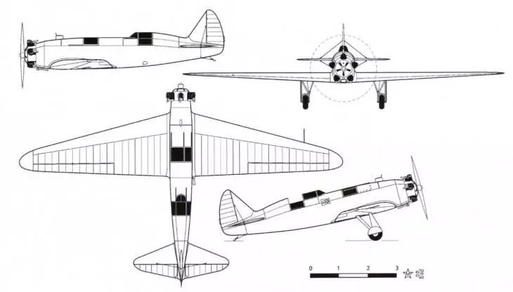 Avión lixeiro da URSS para voos de longa distancia. AIR-12