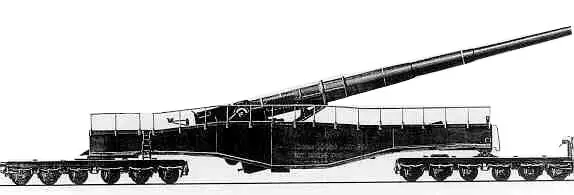 En een somber Duits genie ... 28-cm Superdongneuman Railway Cannon K5 (E)