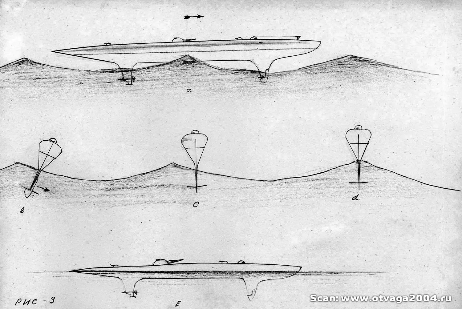 Ang proyekto ng manlalaban torpened bangka sa ilalim ng dagat Wings A4. ang USSR.