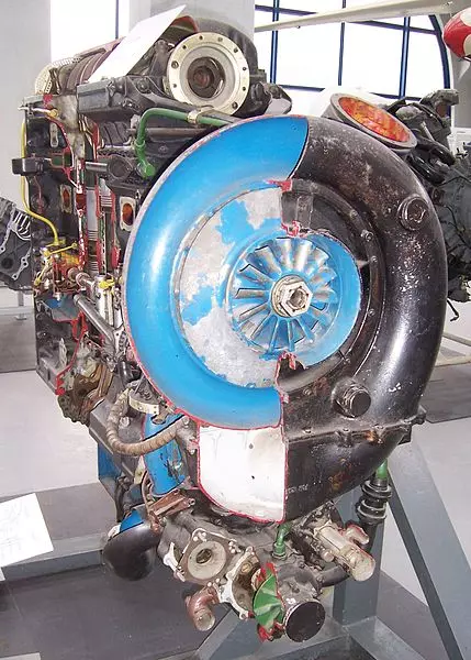 Turbocompresor pentru versiunile la mare altitudine ale motorului Jumo-207.