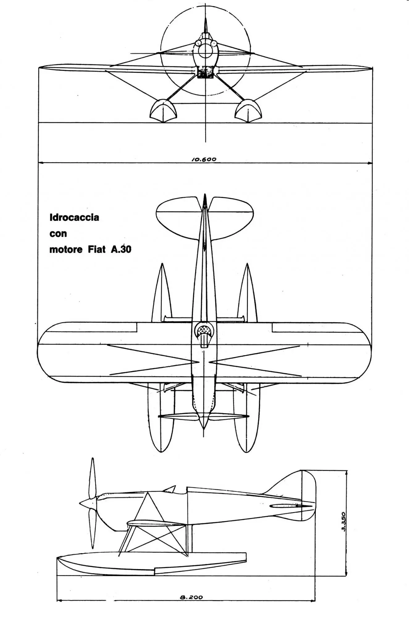 Italienska pappersprojekt. Tre Castoldi -stridsflygplan