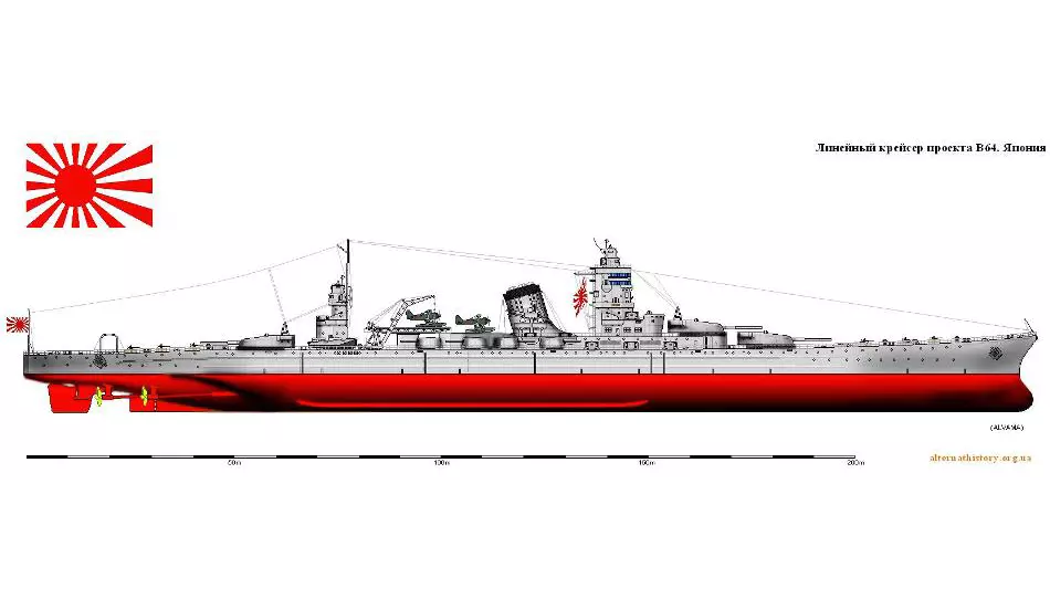 Leichter "Yamato" oder linearer Cruiser Typ B64 / B65. Japan