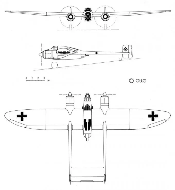 Proyecto de bombardero de alta velocidad Weserflug WFG 2137. Alemania