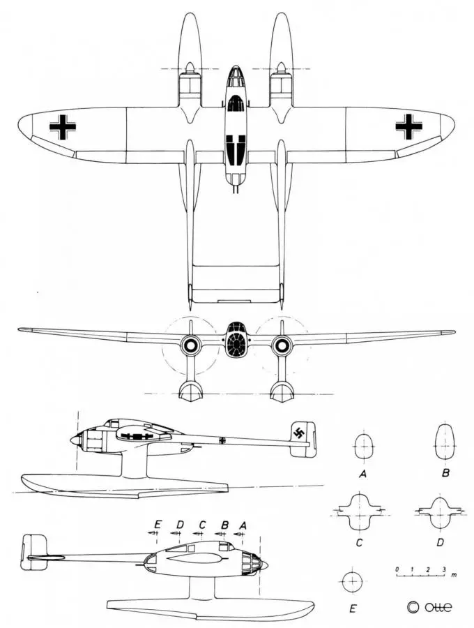 Proyecto de bombardero de alta velocidad Weserflug WFG 2137. Alemania