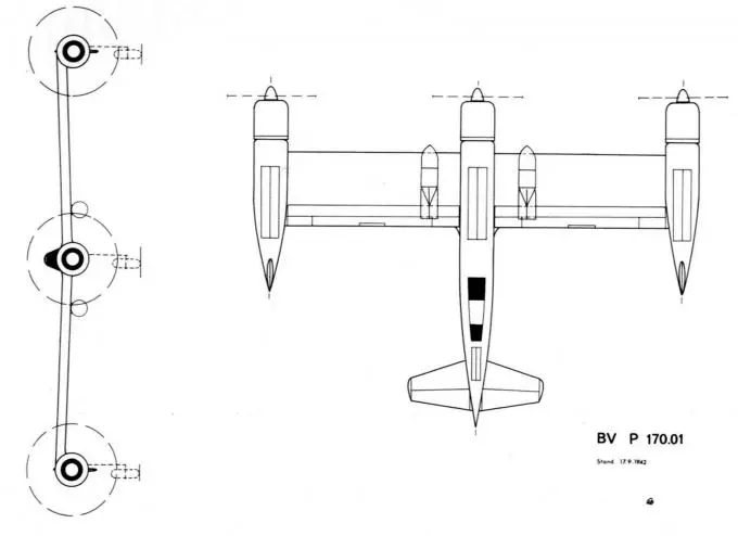 Höghastighets bombplan Blohm und Voss BV P 170. Tyskland