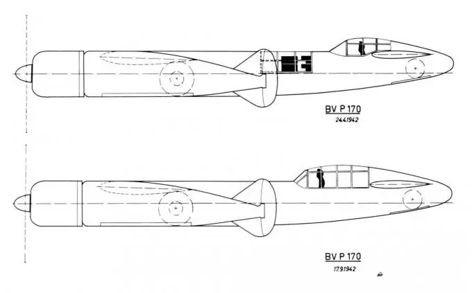 Höghastighets bombplan Blohm und Voss BV P 170. Tyskland