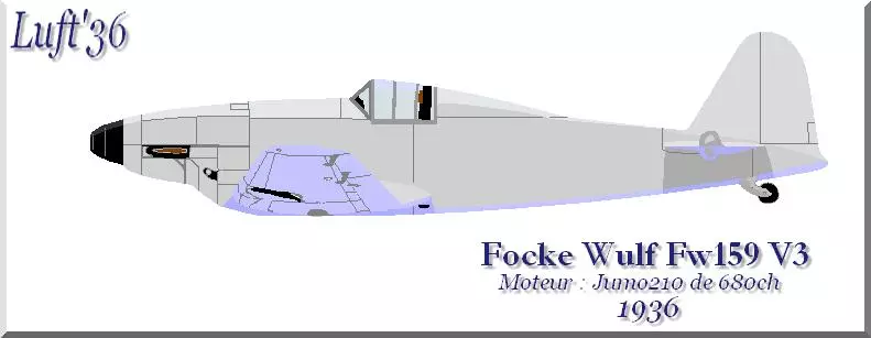 Chasseur expérimenté Focke-Wulf FW 159. Allemagne