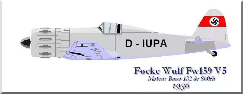 Loitador experimentado Focke-Wulf FW 159. Alemaña