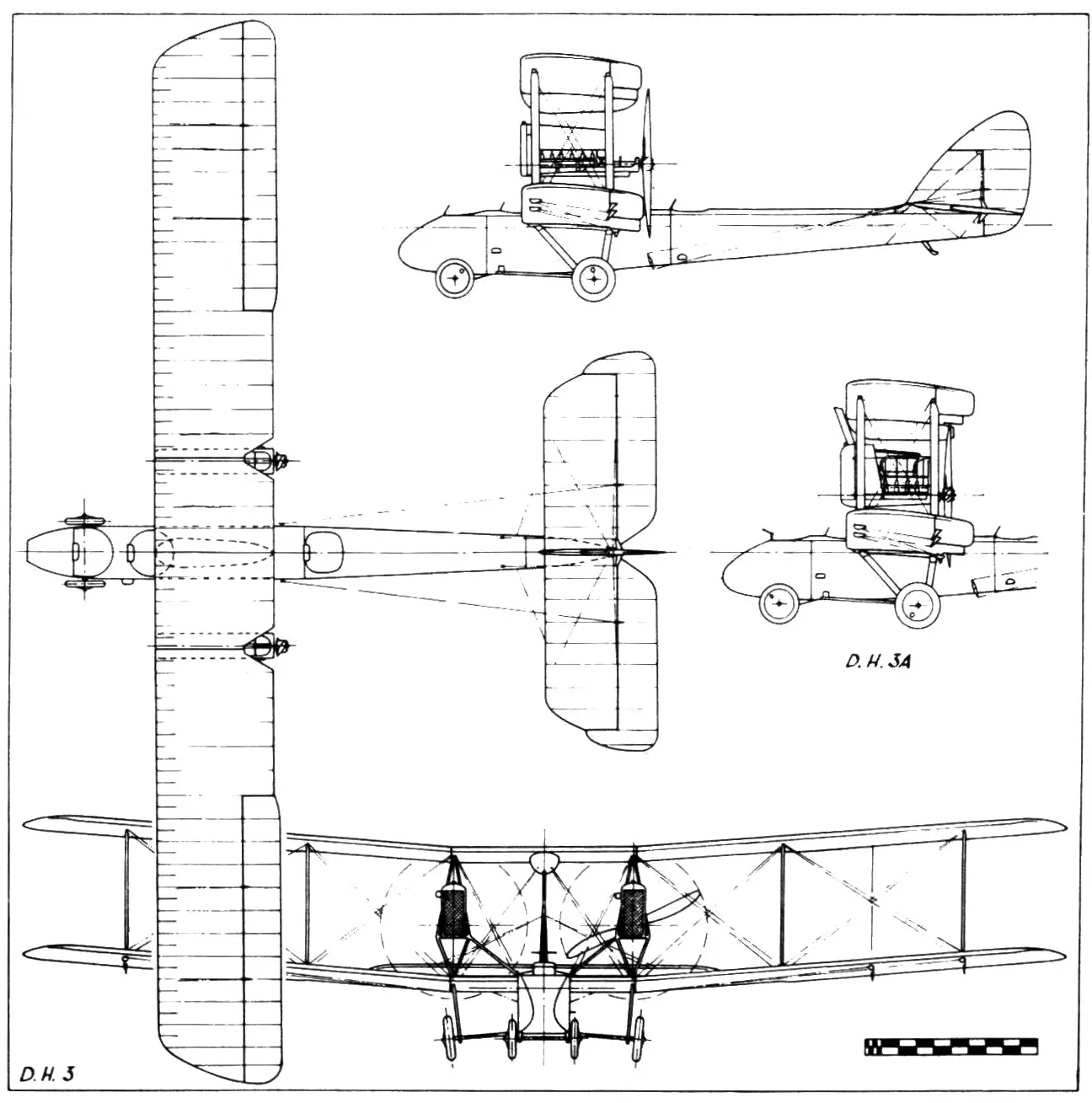 Bombardier longue portée expérimenté De Havilland D.H. 3. Royaume-Uni