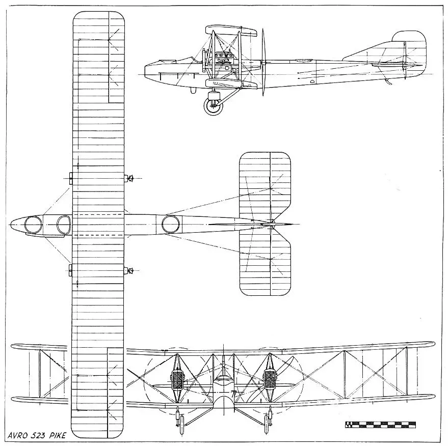 Tung jaktflygplan avro 523 Pike. Storbritannien