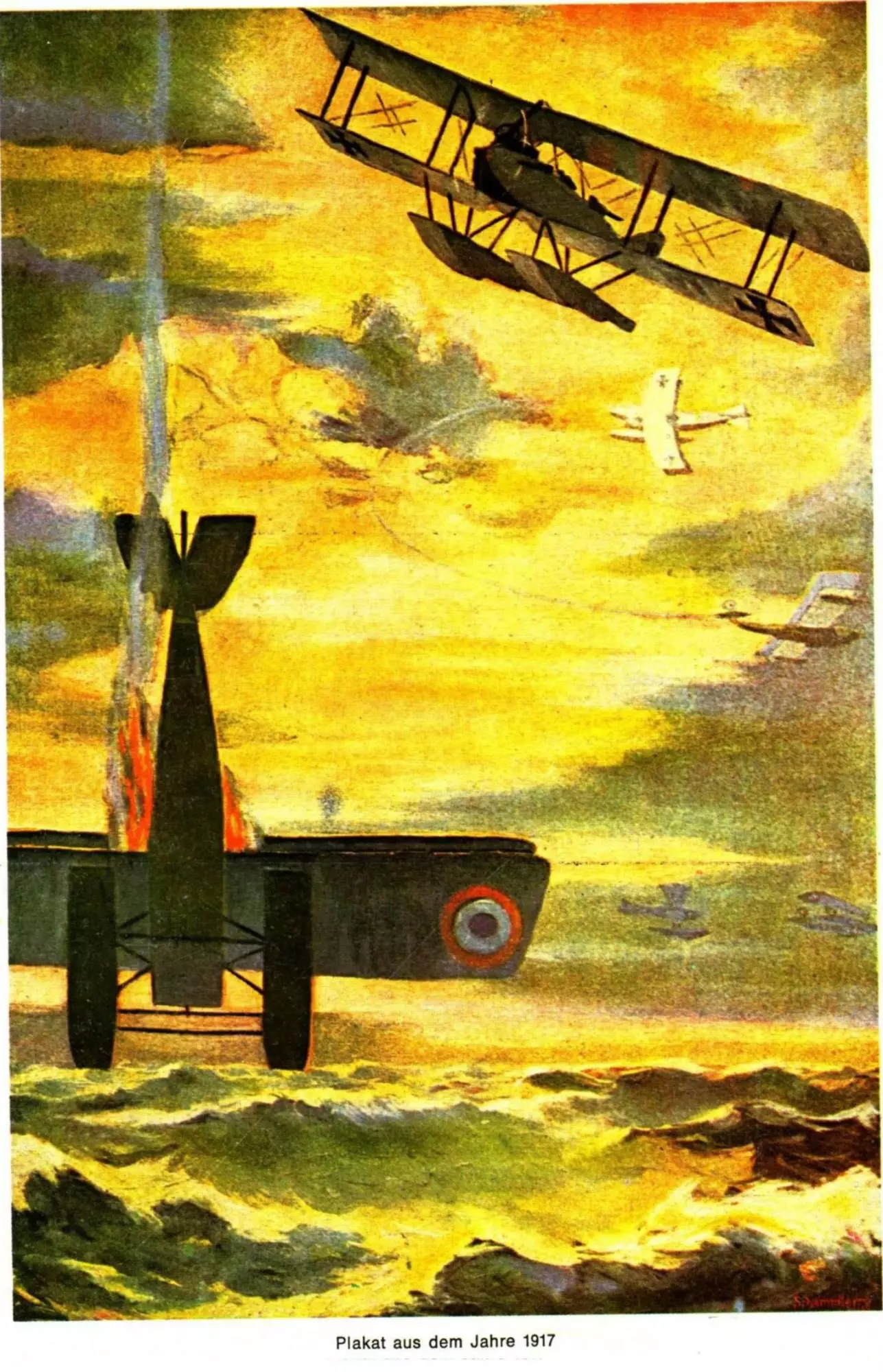 German propaganda posters on aviation during the First World War