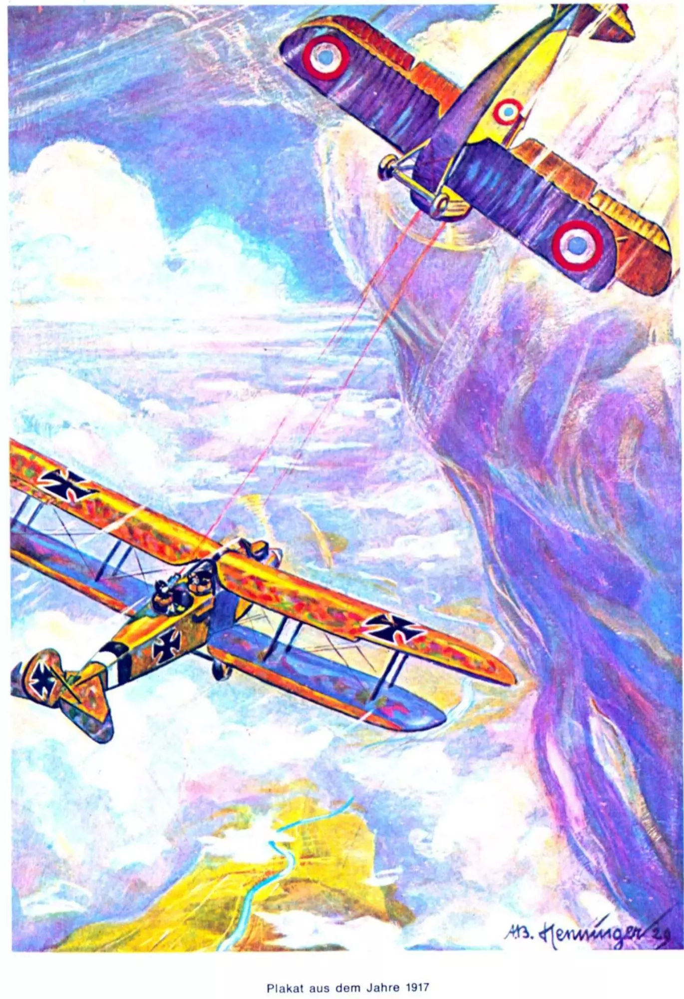 German propaganda posters on aviation during the First World War