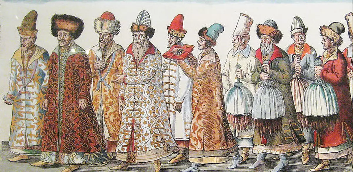 Russiýanyň Mukaddes Rim imperatory Maksimilian II-iň Regensburgdaky ilçihanasy, 1576. Grafika https://wikimedia.org/