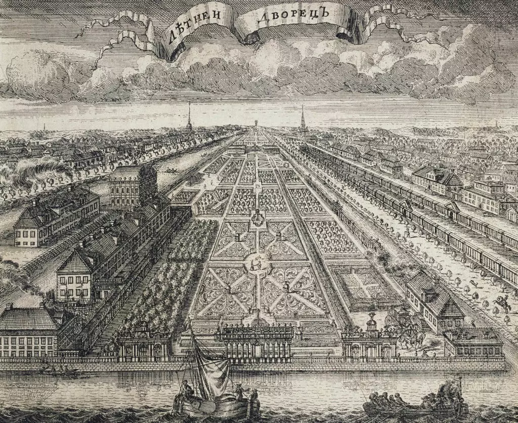 San Petersburgo, Udako Jauregia, 1716 | A. Zuboven grabatuaren zatia