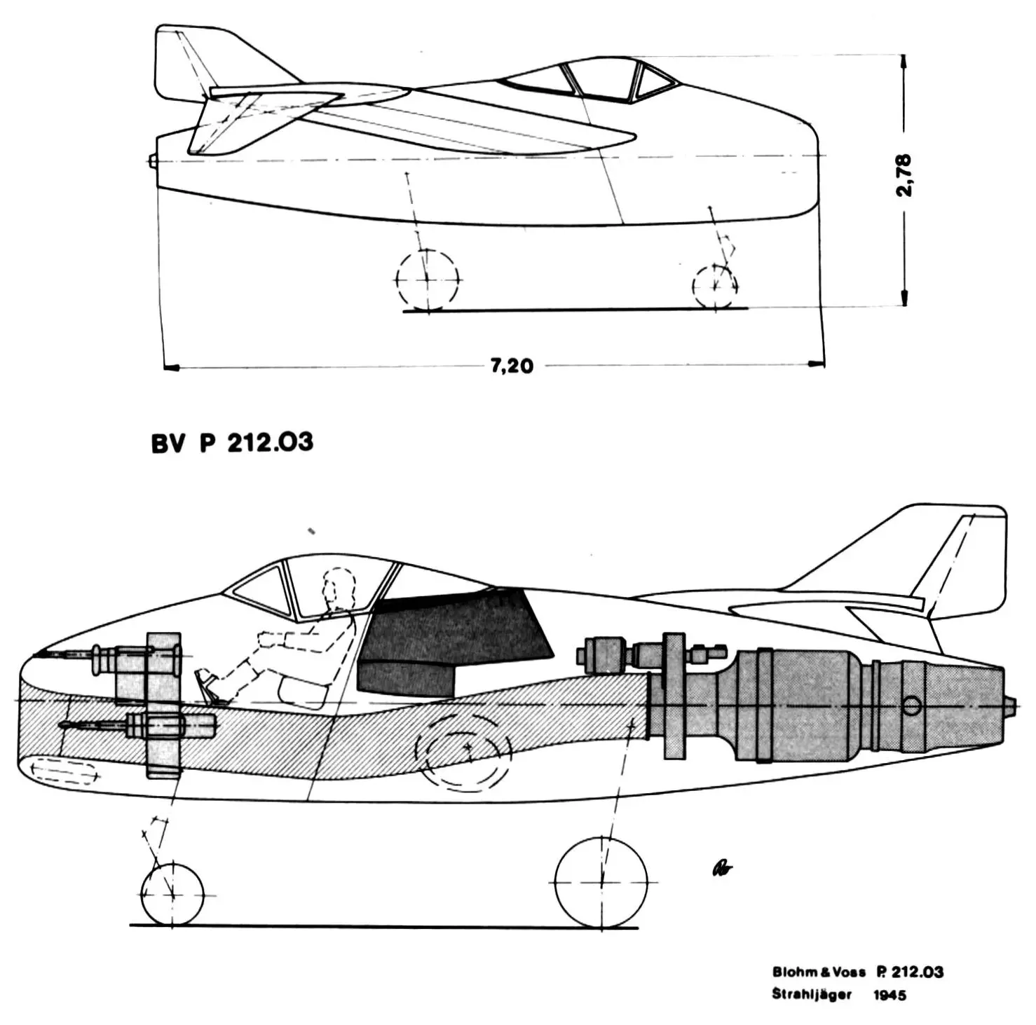 Blohm und Voss BV P 212 fighter project. Lub teb chaws Yelemees