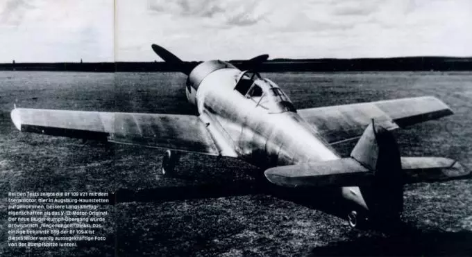 Kokenut taistelija ilmajäähdytteisellä moottorilla Bf 109 X. Saksa