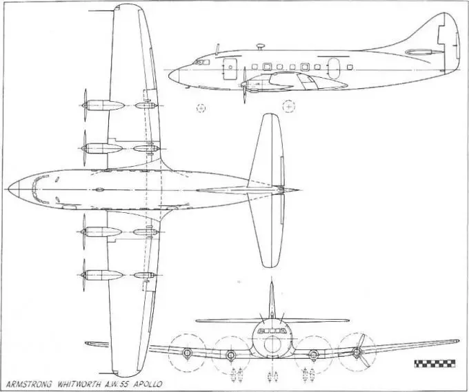 Diyaaradda rakaabka ee khibradda leh Armstrong-Whitworth A.W.55 Apollo. Boqortooyada Ingiriiska