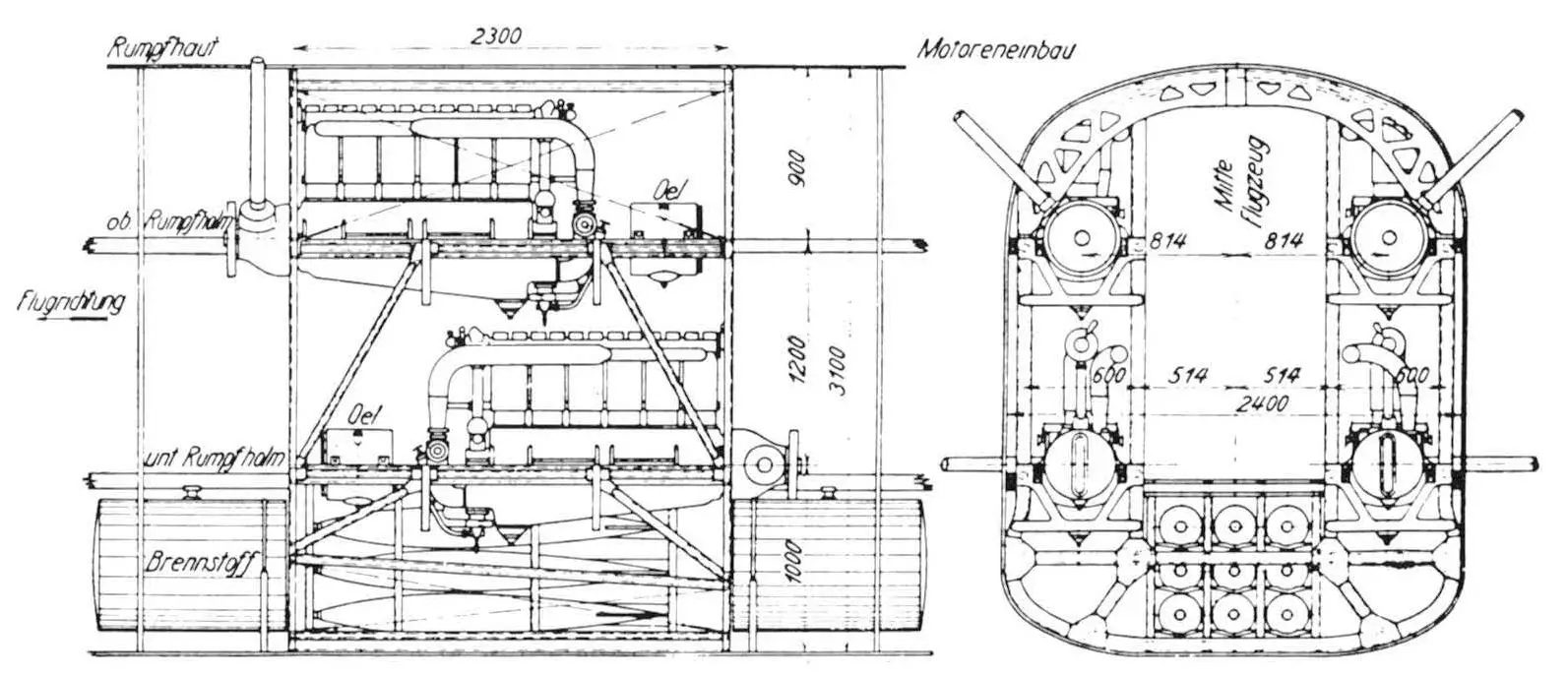 بمب افکن های سنگین Deutsche Flugzeugwerke. بمب افکن سنگین DFW R.II. آلمان