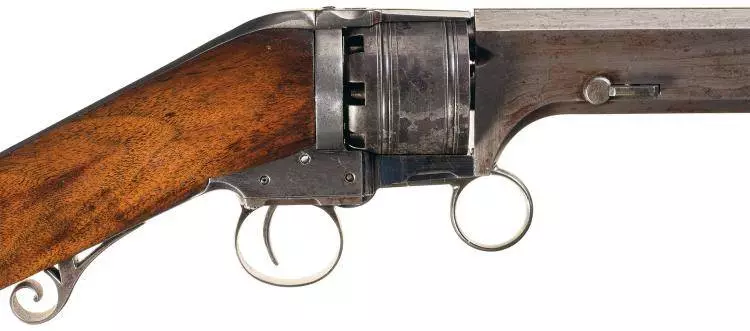 Drum revolving rifle Colt number 1. View of the right