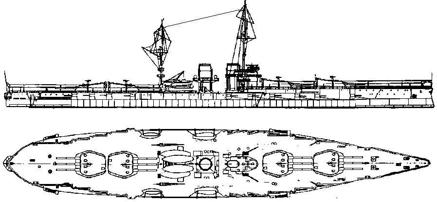 Tata letak turret sing beda (linear) ing kapal perang Rusia (revisi)