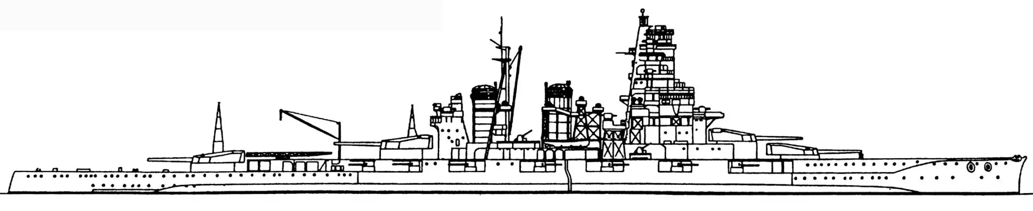 Linear Cruiser“刚果”在第二大现代化之后，1937年来源 - “微风”，1995，№4
