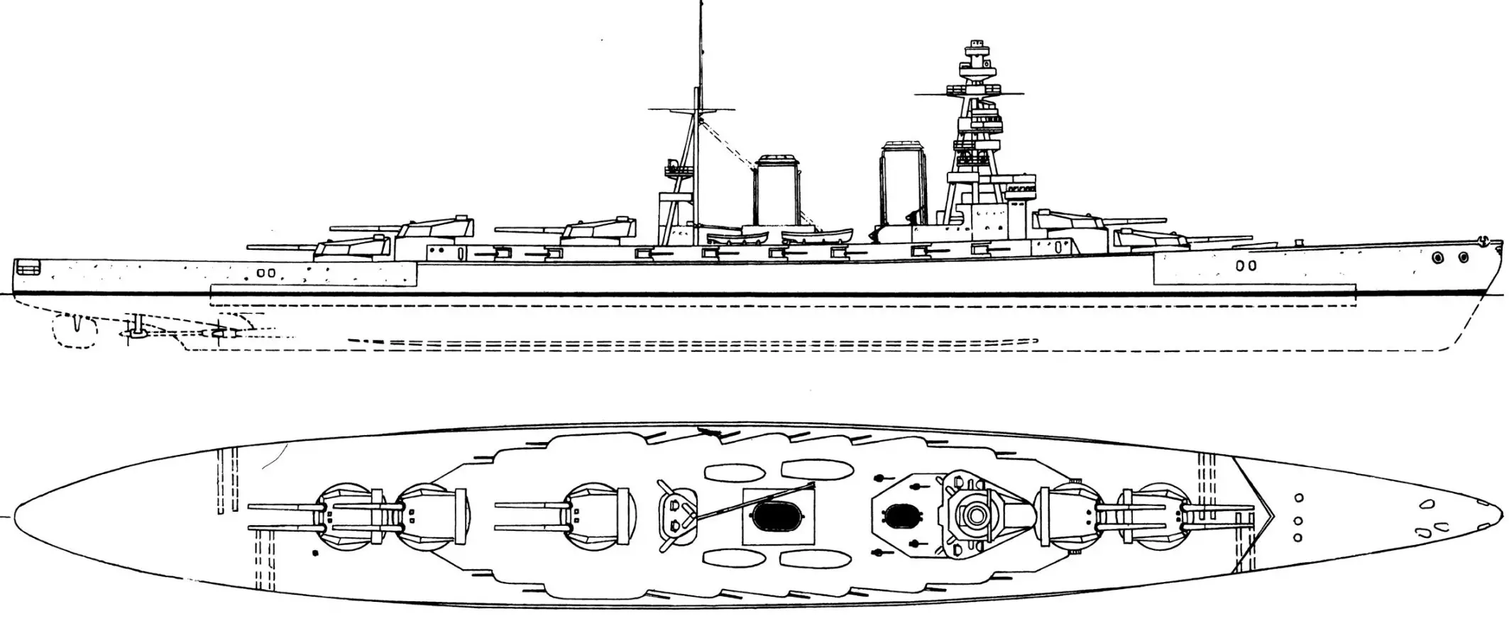 Linear Cruiser AKAGI (Projekt) Quelle - Siegfried Breyer: Schlachtschiffe und Schlachtkreuzer 1905-1970
