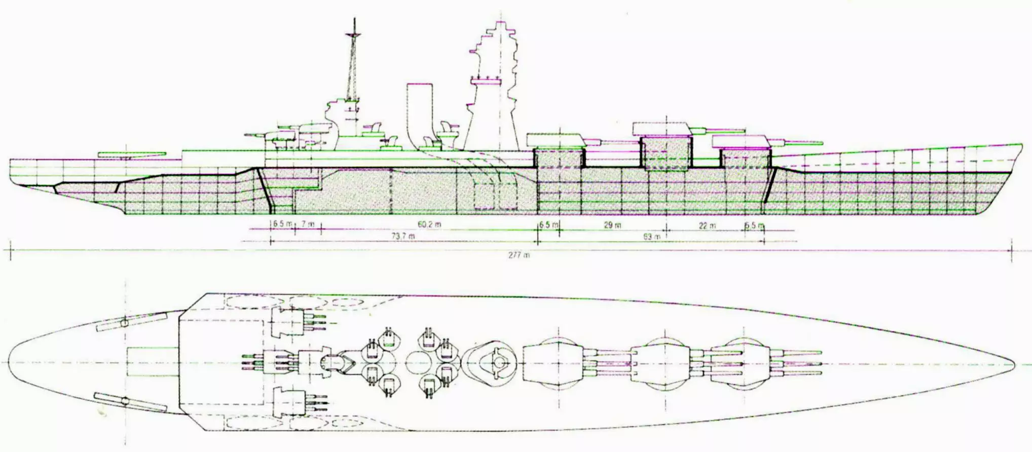 Projektas A-140-A šaltinis - K. Kwiatkowska, M. Skenio. Geneza Budowy Japonskih Panceernicow Typu Yamato