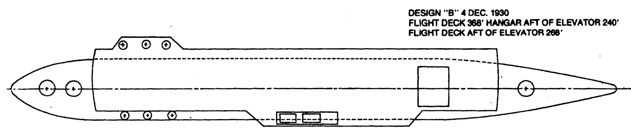 Teine versioon Aviance Cruiser ("skeem B") esitas tasu 4. detsembril 1930. Allikas - Alan D. Zimm. USN's Fligh Deck Cruiser
