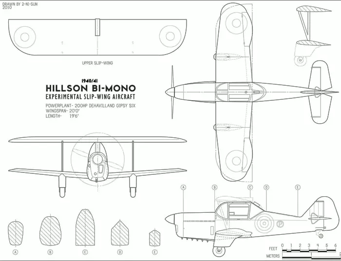 Eksperimentelle fly Hillson Bi-mono. Det Forenede Kongerige