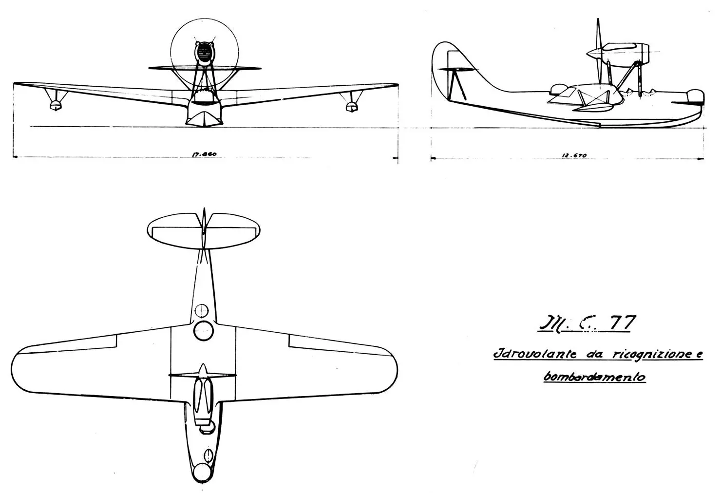 Twin MBR-2. Marine ferkenningsbommenwerper Macchi-Castoldi MC 77