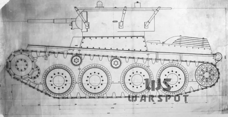 T-46 轮式履带坦克的设计草案，1933 年 11 月