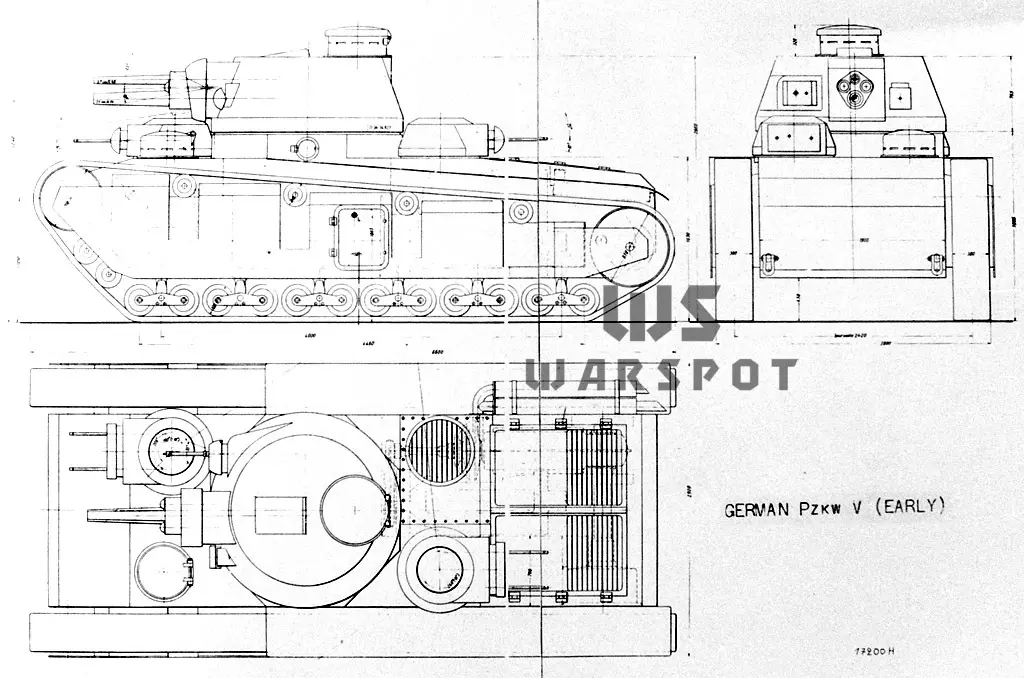 元のドラフトNb.Fz。この車両はドイツの戦車製造にとって画期的な出来事であり、観測装置の多くのソリューションがそこから他のモデルに移行しました。