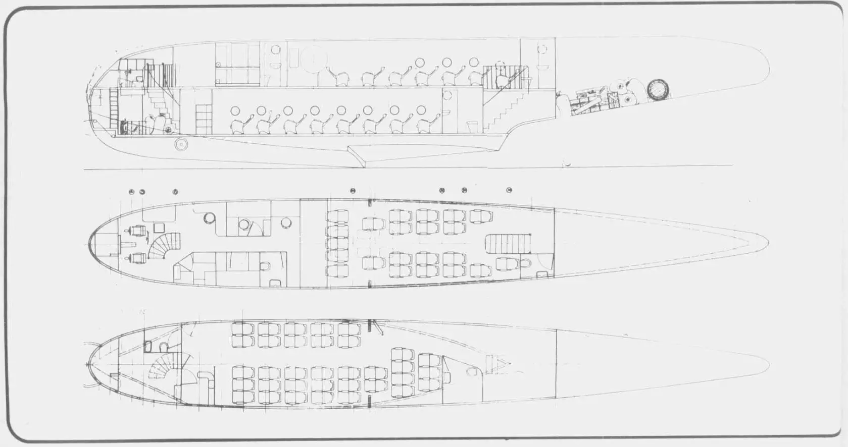 Project ng isang pampasaherong lumilipad na bangka Breguet 831. France