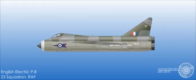 Mga proyekto sa British high-altitude fighter-interceptors 1953-59. Proyekto sa Fighter-interceptor English Electric P.8