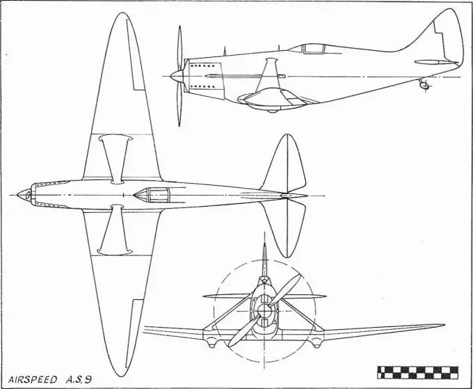 Stíhací projekt Airspeed AS.9. Spojené království