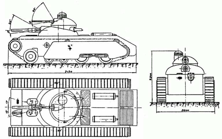 Проекції танка ТА-2