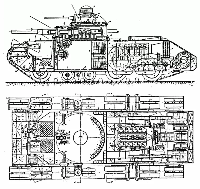 Поздовжній і поперечний розрізи ТА-2