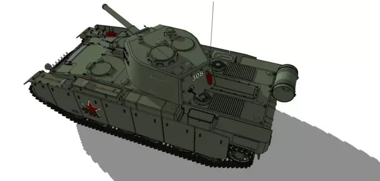 Linjetank av modellen fra 1940 med en kommandorkuppel og en F-32-kanon