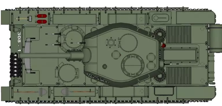 Linjetank av modellen fra 1940 med en kommandorkuppel og en F-32-kanon