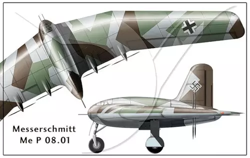 Messerschmitt P 0.8 langeafstandsproject voor zware bommenwerpers. Duitsland