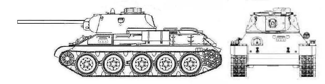 T-34 / KVl mod. 1943 with cannon ZIS-4/65