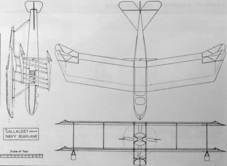 Pesawat eksperimen Gallaudet D-1 (AH-61). USA