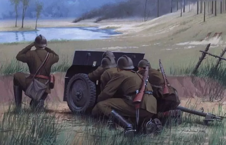 Poljska artiljerija prije njemačkog napada