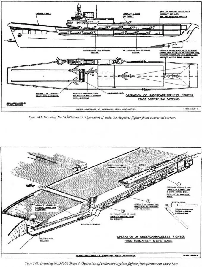 Babban jirgin ruwa mai jigilar kayayyaki Supermarine Type 543. Great Britain