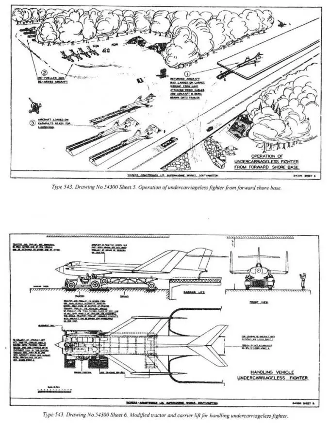 Project carrier-based fighter Supermarine Type 543. Great Britain