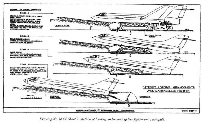 Dagaalame ku-simaha mashruuca ah Supermarine Type 543. Great Britain