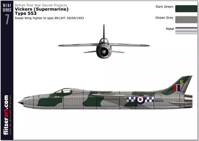 அதிவேக ஆராய்ச்சி விமானம் 1952-62. சோதனை விமானத்தின் திட்டம் விக்கர்ஸ் (சூப்பர்மரைன்) வகை 553