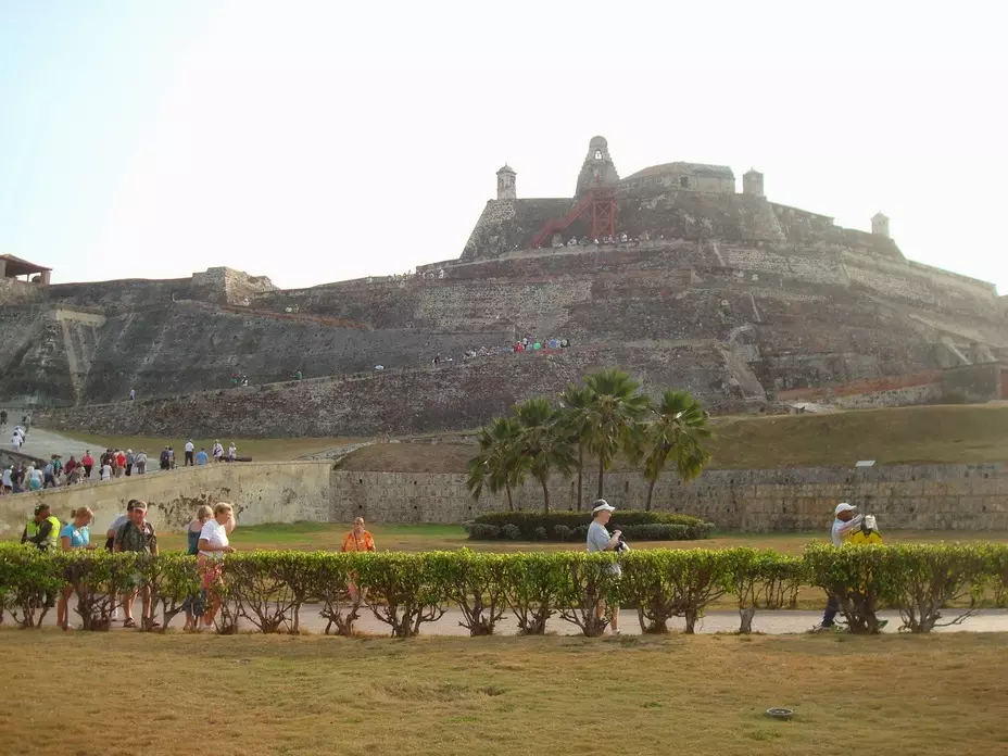 Fortress San Felippe de Barajas, Cartagena, golygfa fodern