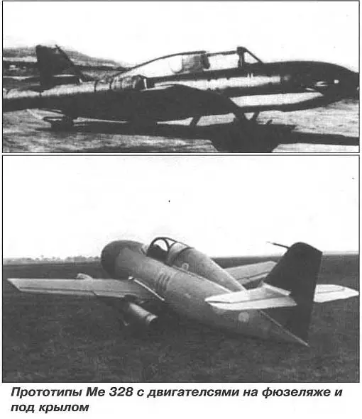 Diffoddwr profiadol Messerschmitt Me 328. Yr Almaen